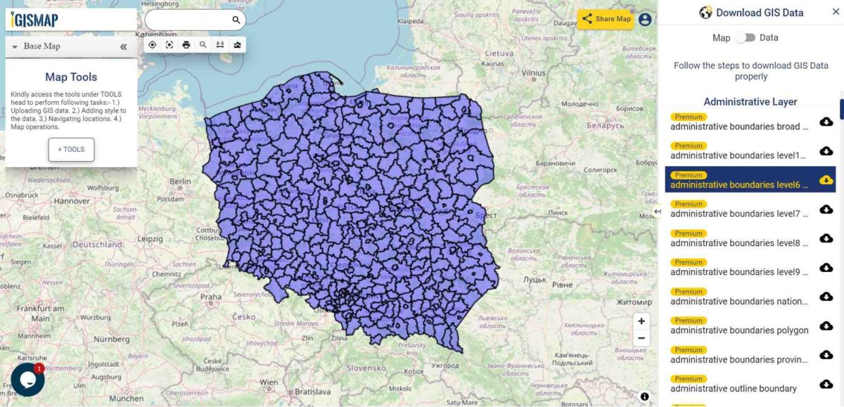 Download Poland Administrative Boundary Shapefiles - States, Counties ...