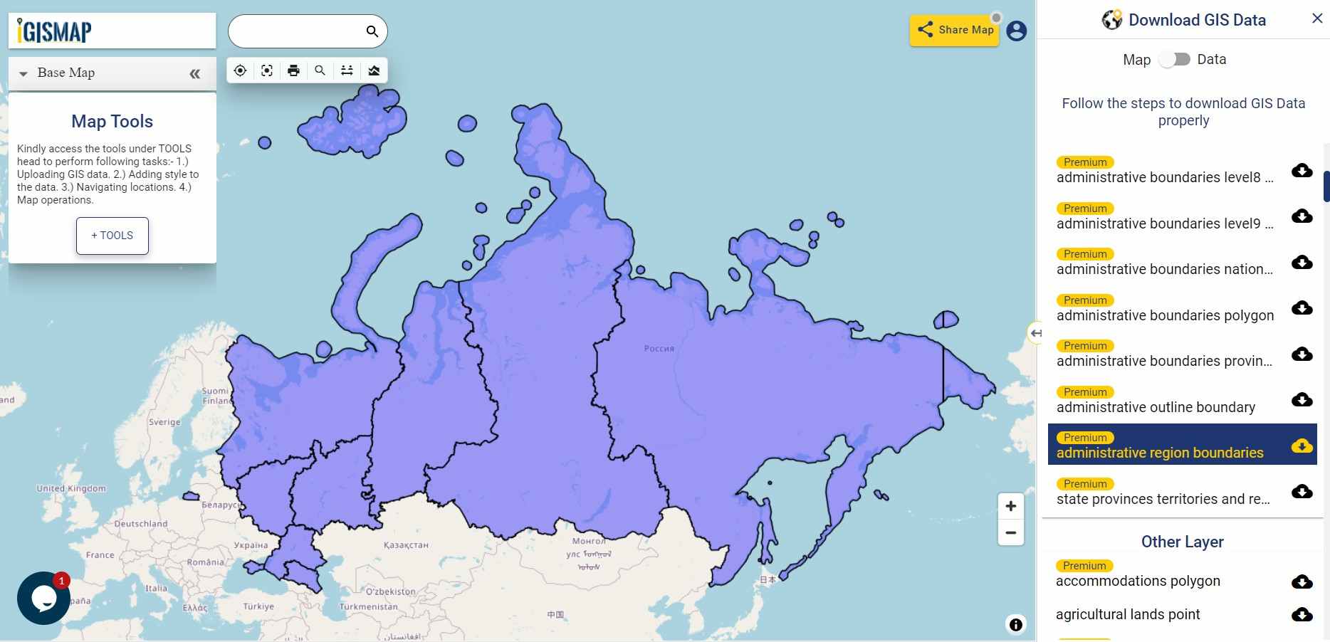 Download Russia Shapefiles - Administrative Boundaries, Highway and ...
