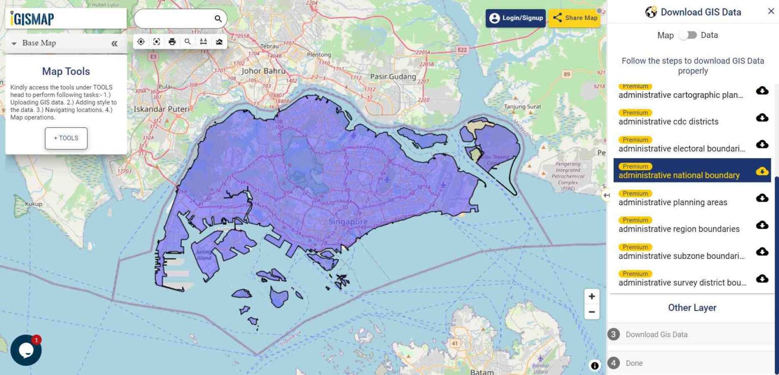 Download Singapore Administrative Boundary Shapefiles - Regions ...
