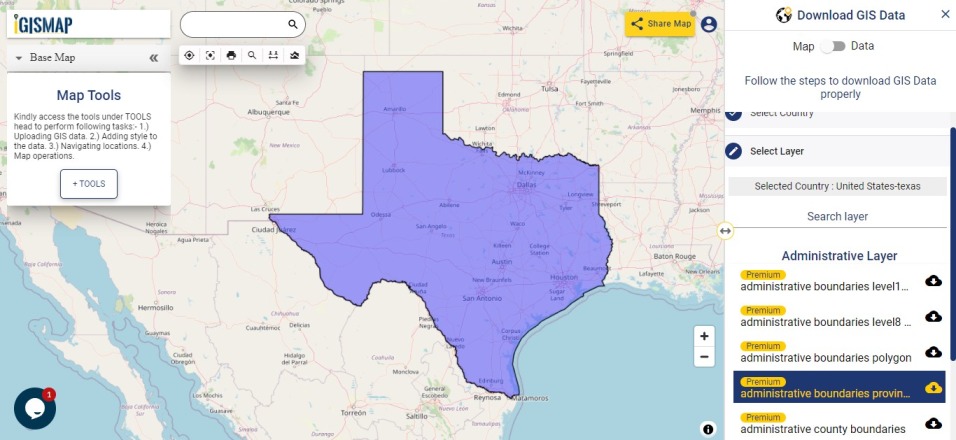 Download Texas State GIS Maps – Boundary, County, rail, highway line