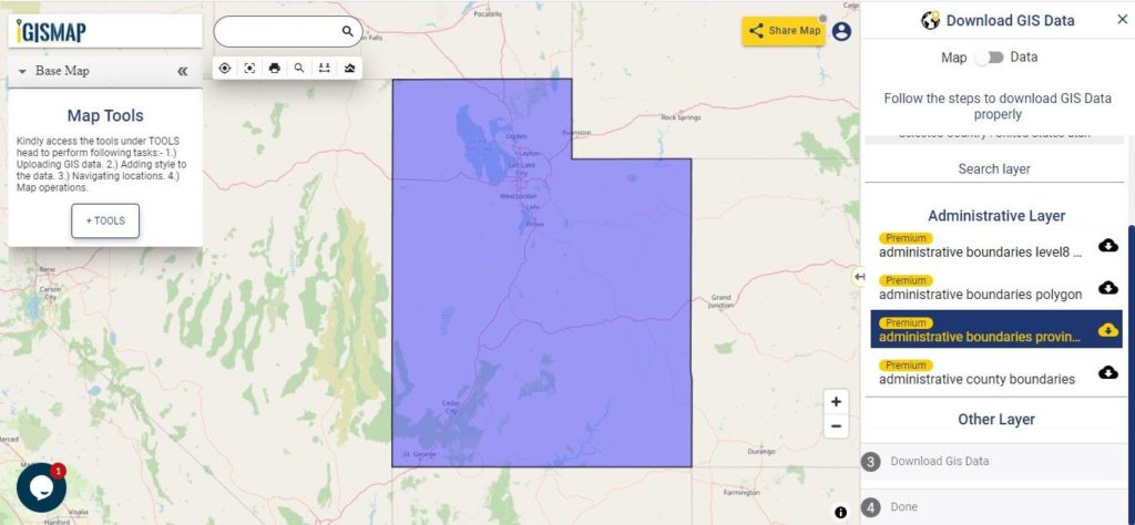 Download Utah State GIS Maps – Boundary, Counties, Rail, highway