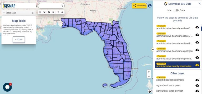 Florida GIS Data - shapefile, administrative boundary, polygon, county ...