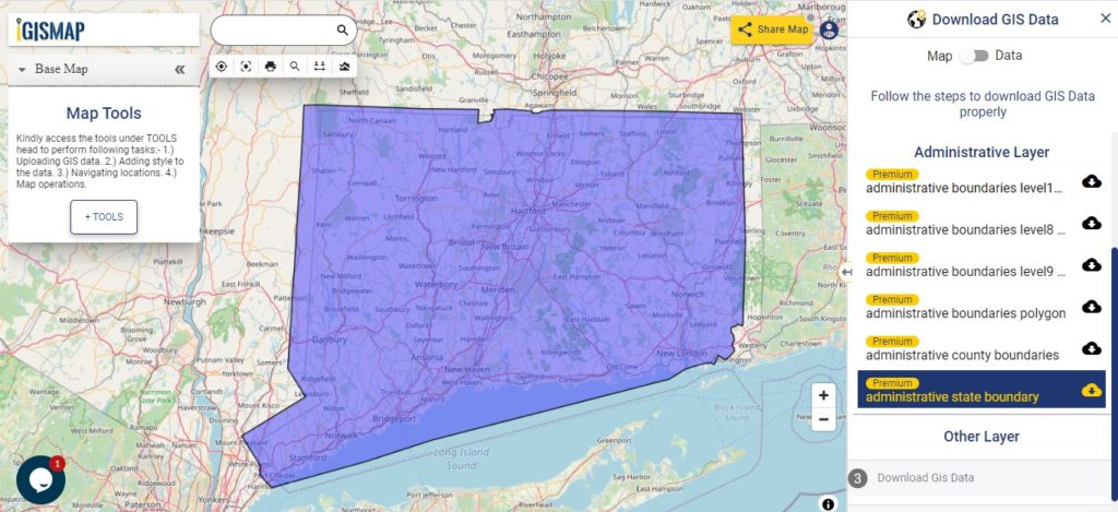 United States - Connecticut GIS Data - Shapefile, Kml, Csv, Geojson