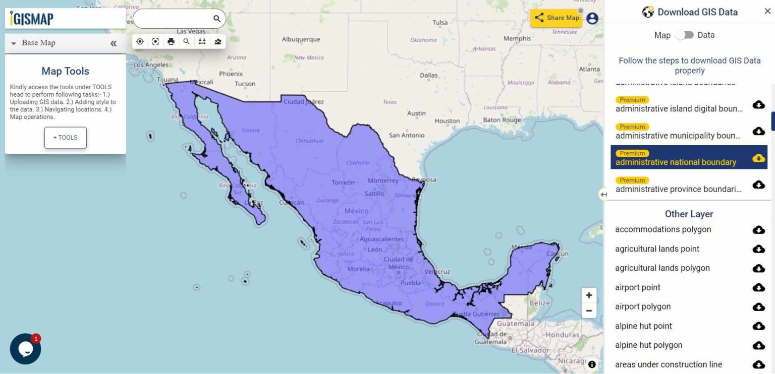 Download Mexico Administrative Boundary Shapefiles - Provinces ...