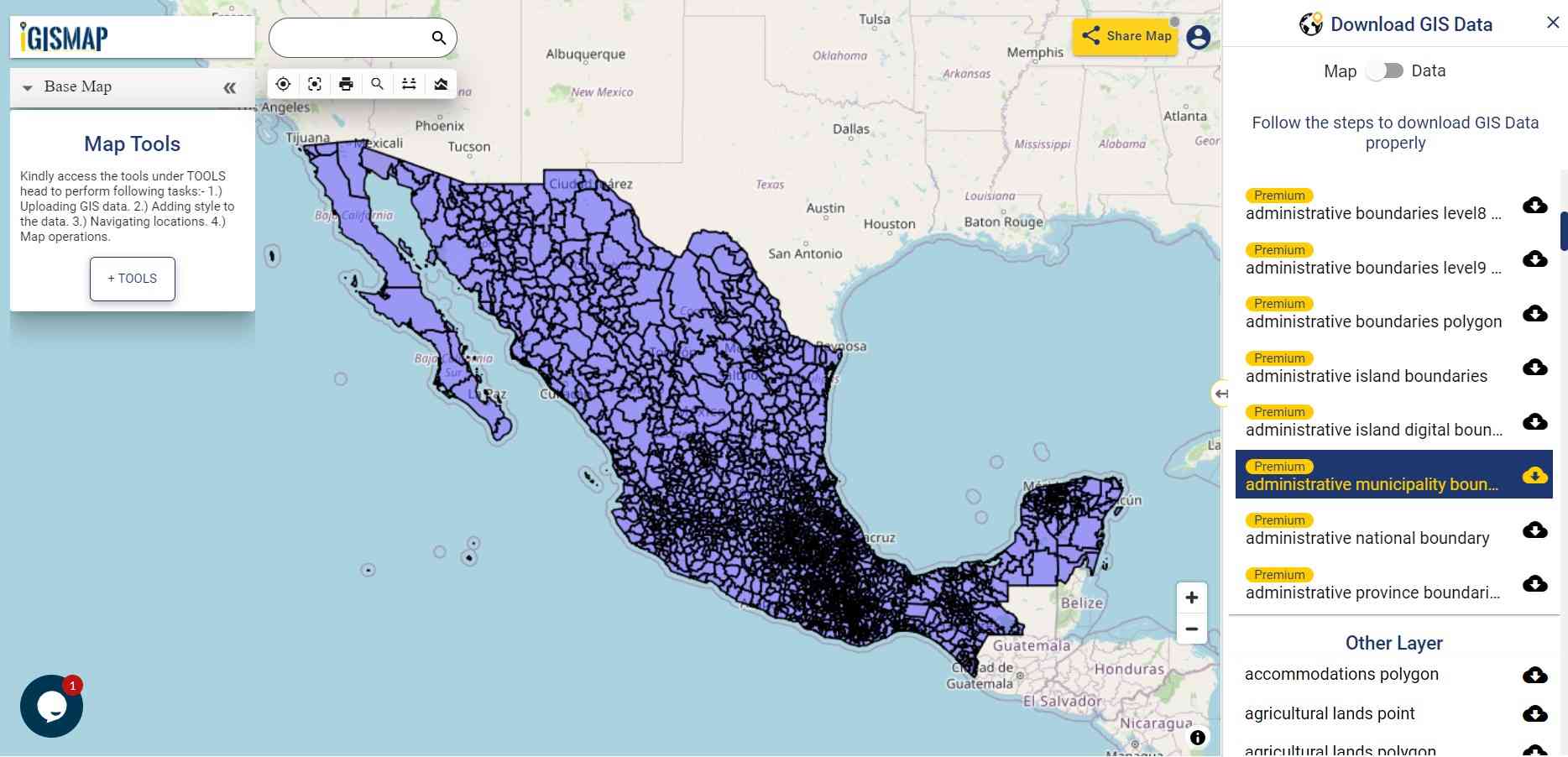 Download Mexico Administrative Boundary Shapefiles - Provinces ...