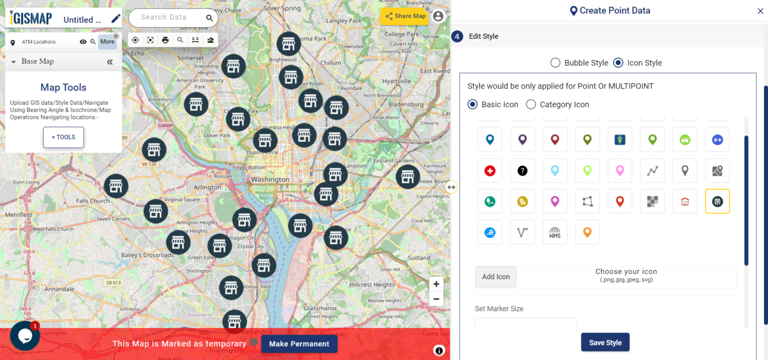 Plot ATM locations on a map and embed on your website