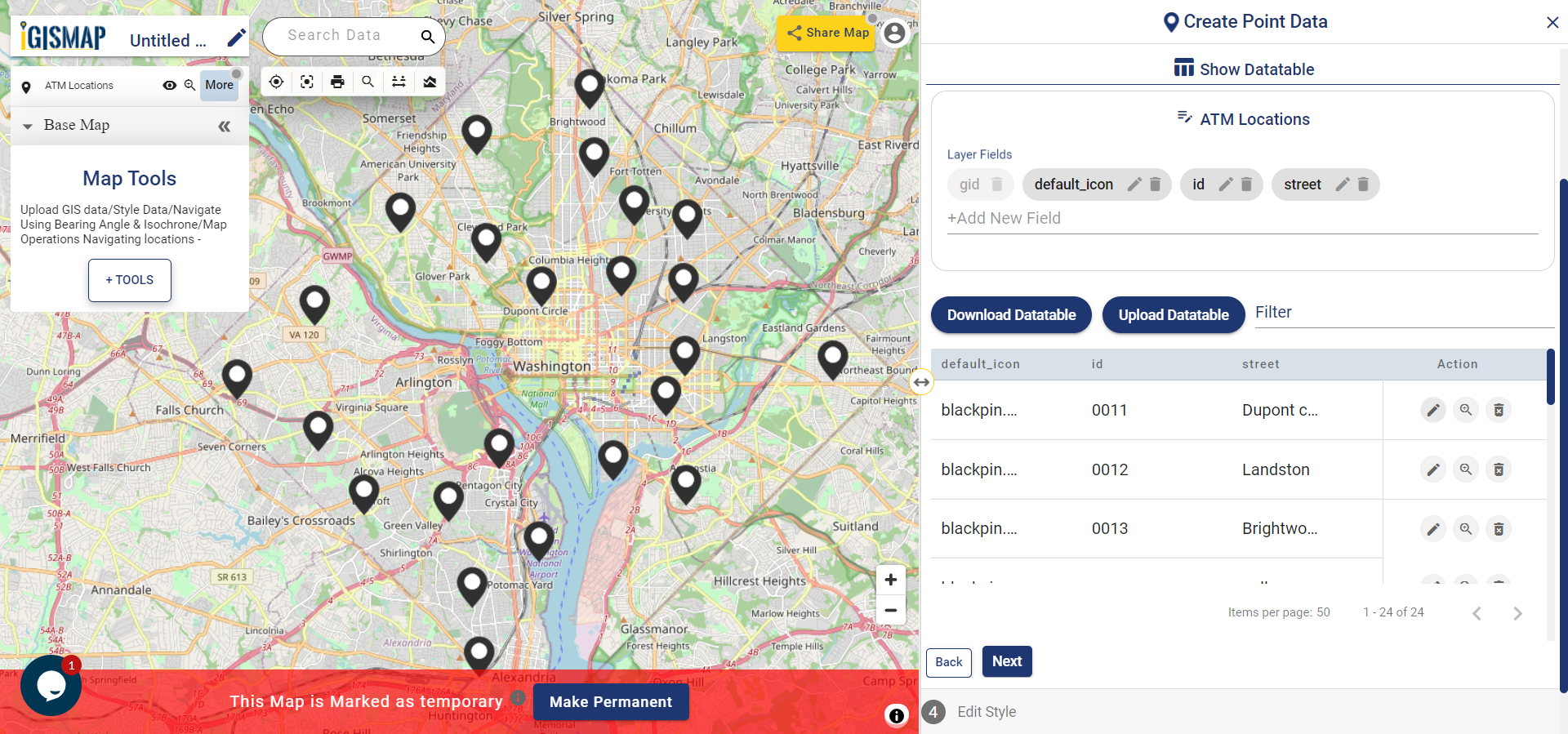 Plot ATM locations on a map and embed on your website