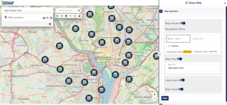 Plot ATM locations on a map and embed on your website