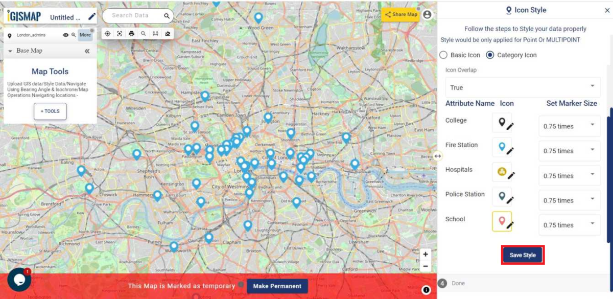 How to style point GIS data categorically