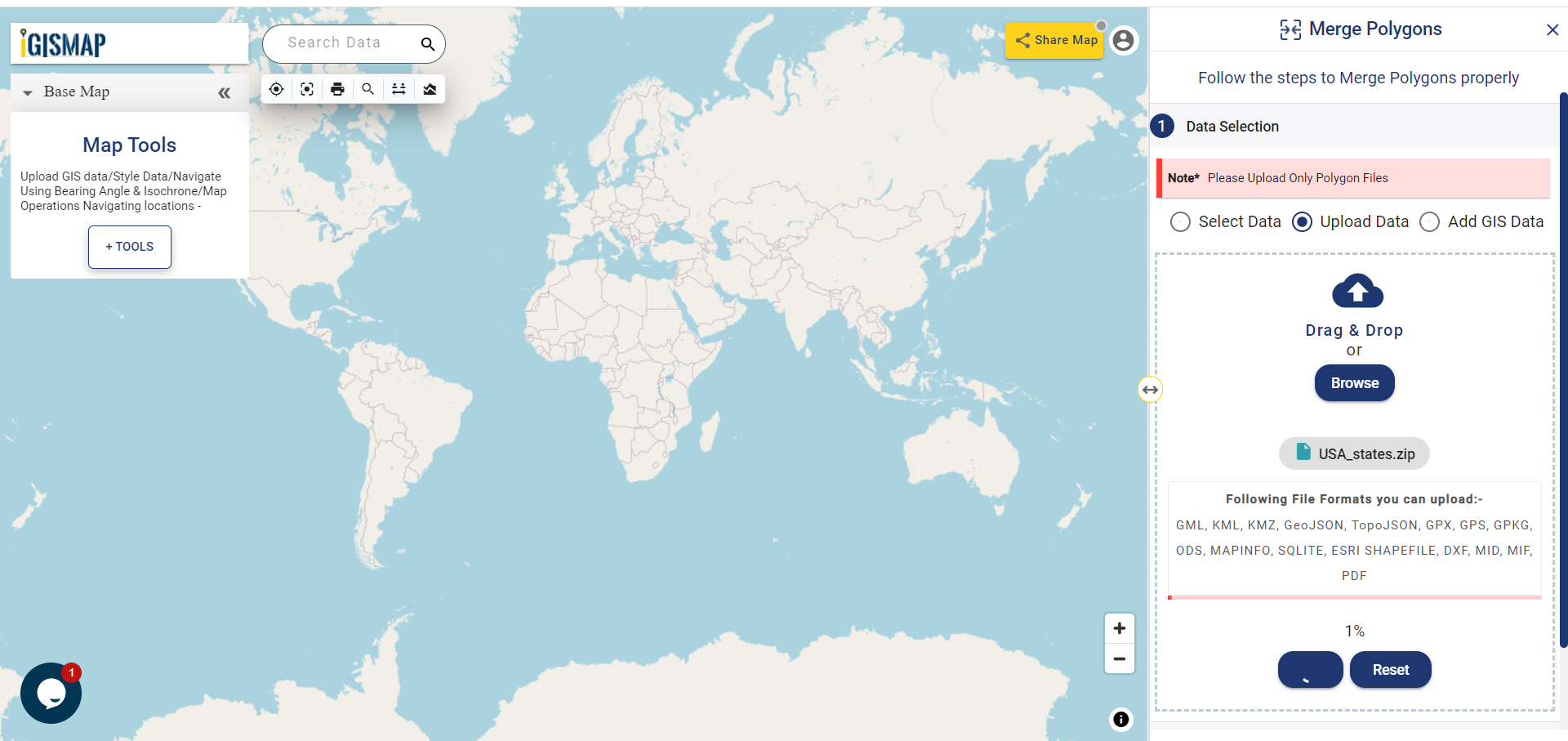 Merge polygons features online using IGISMap Merge polygons features online using IGISMap