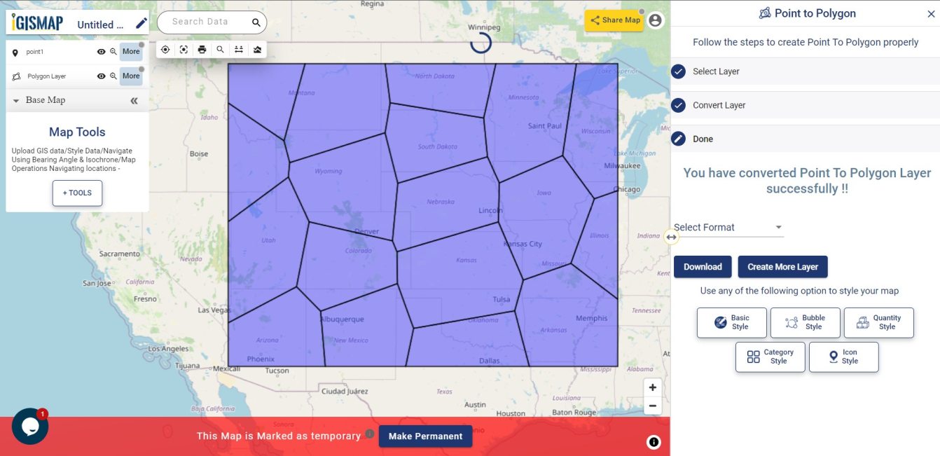 Create point data and convert it into polygons
