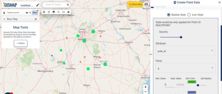 Plot telephone pole locations online with attribute data