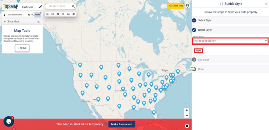 How to create Bubble Map for point GIS data