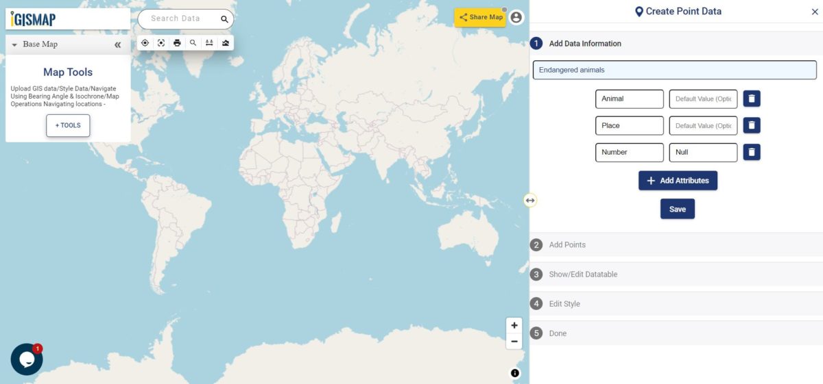 Map habitat locations of endangered animals & keep track of their living