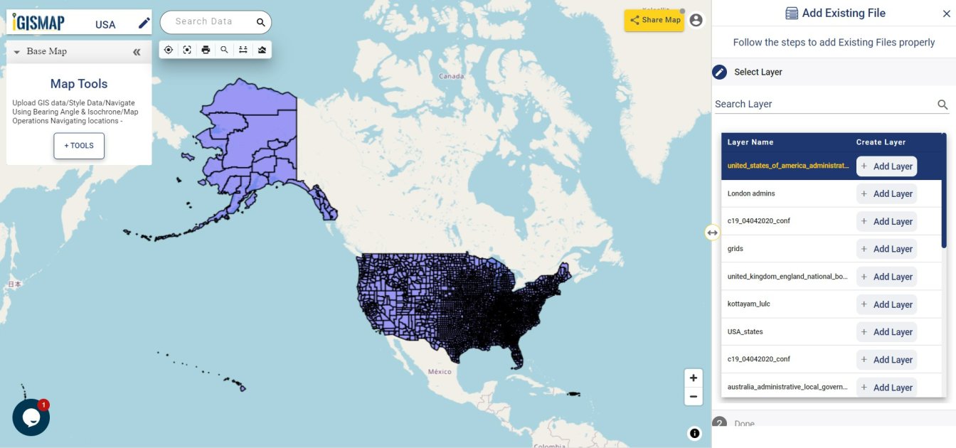 How To Use Add Existing File Tool Of Igismap