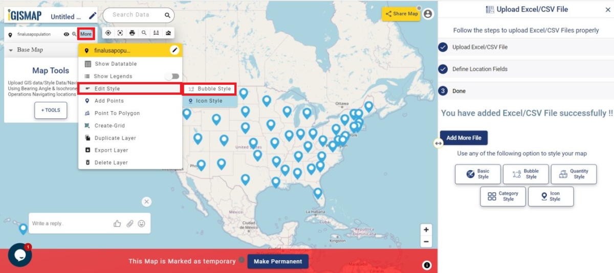How to create Bubble Map for point GIS data