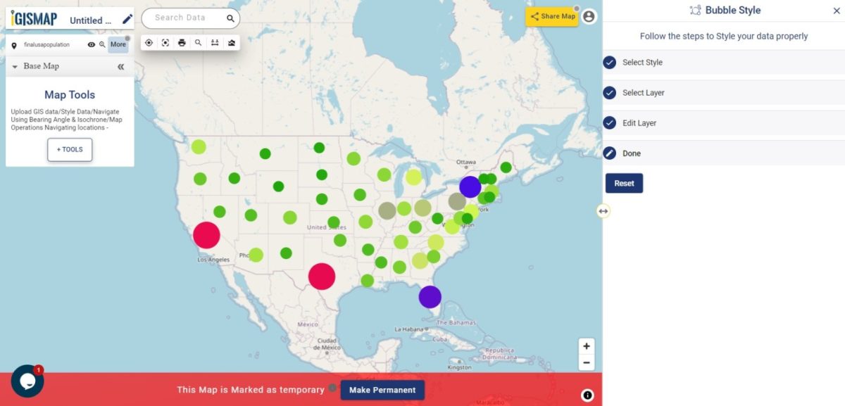 How to create Bubble Map for point GIS data