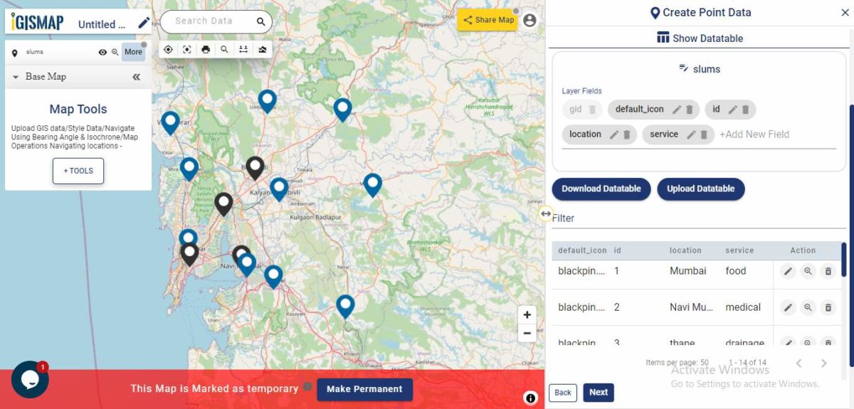 Map the locations of slums and embed the map on your website