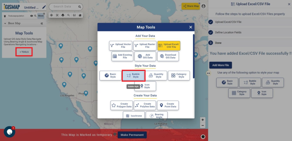 How to create Bubble Map for point GIS data