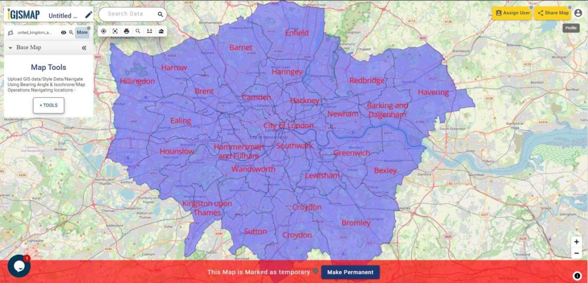 Add GIS data from IGISMap and label each feature