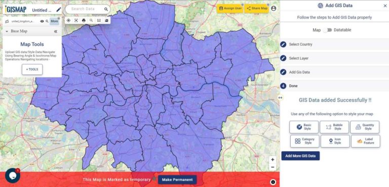 Add GIS data from IGISMap and label each feature