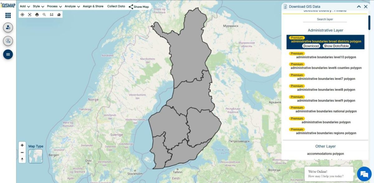Download Finland Administrative Boundary Shapefiles - Regional State ...