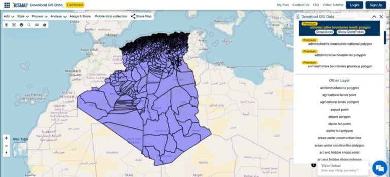 Download Algeria Administrative Boundary Shapefiles – National ...