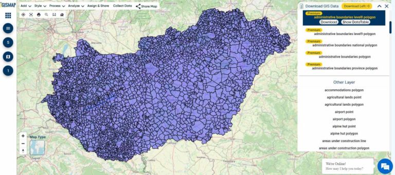 Download hungary administrative boundary GIS Data