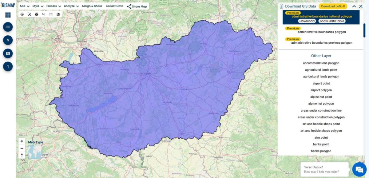 Download hungary administrative boundary GIS Data