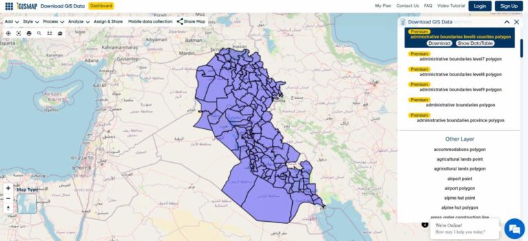 Download Iraq Administrative Boundary GIS Data