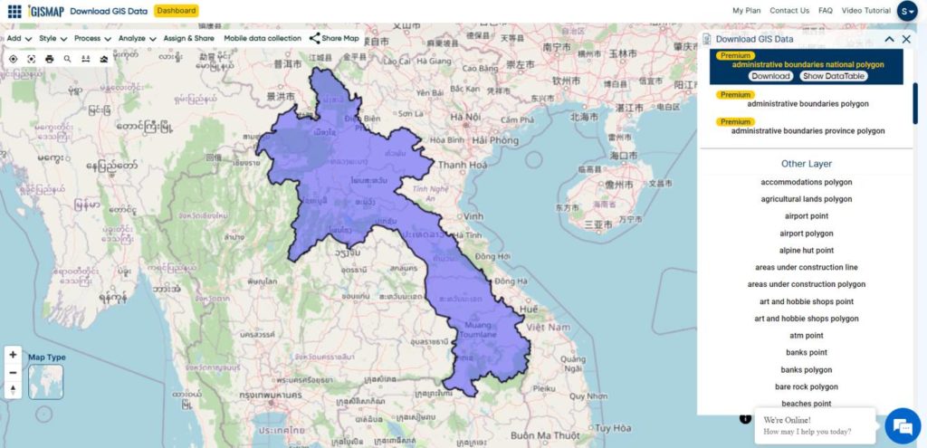 Download Laos Administrative Boundary GIS Data