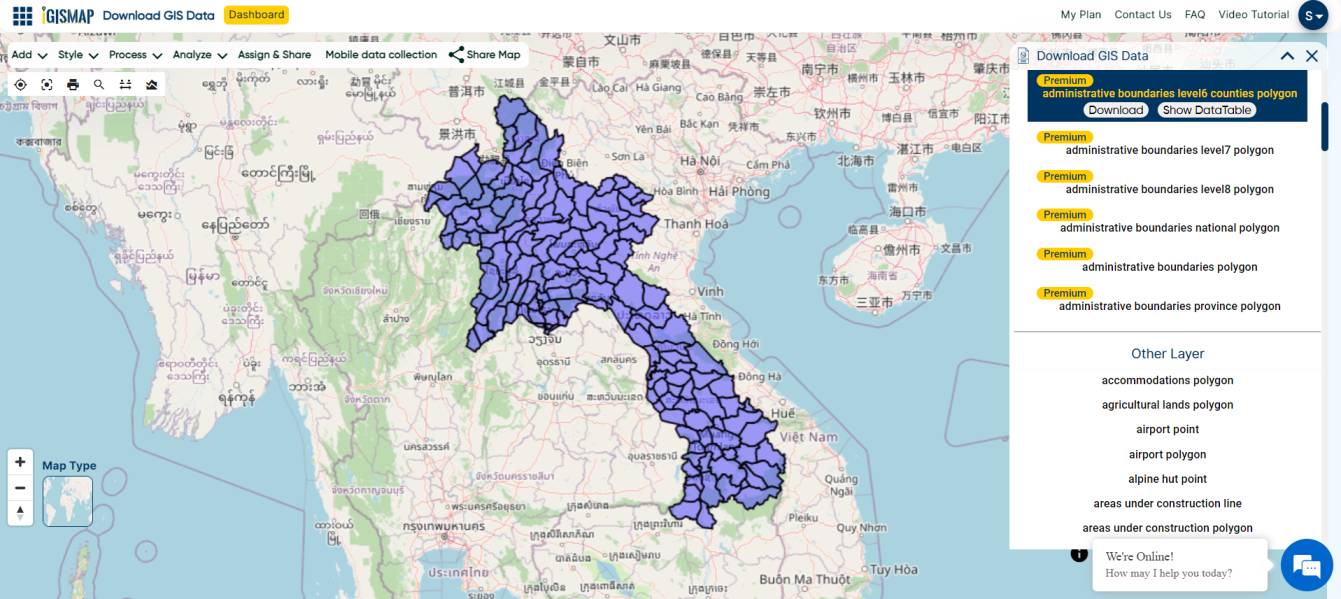 Download Laos Administrative Boundary GIS Data
