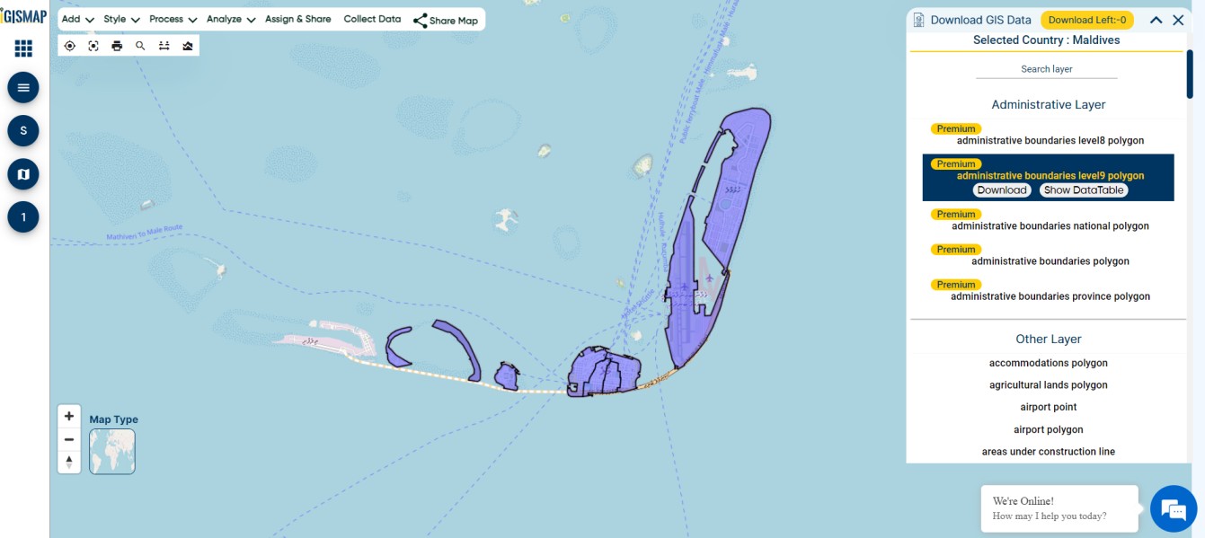 Download Maldives Administrative Boundaries