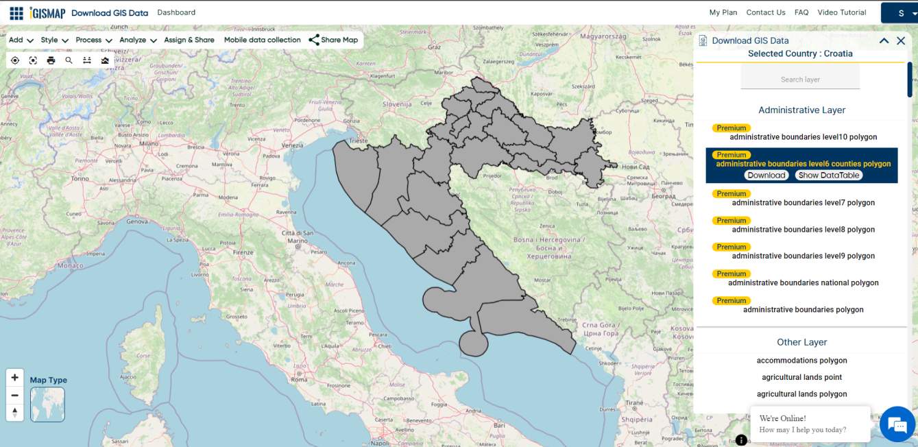Download Croatia Administrative Boundary GIS Data - Shapefiles – County ...