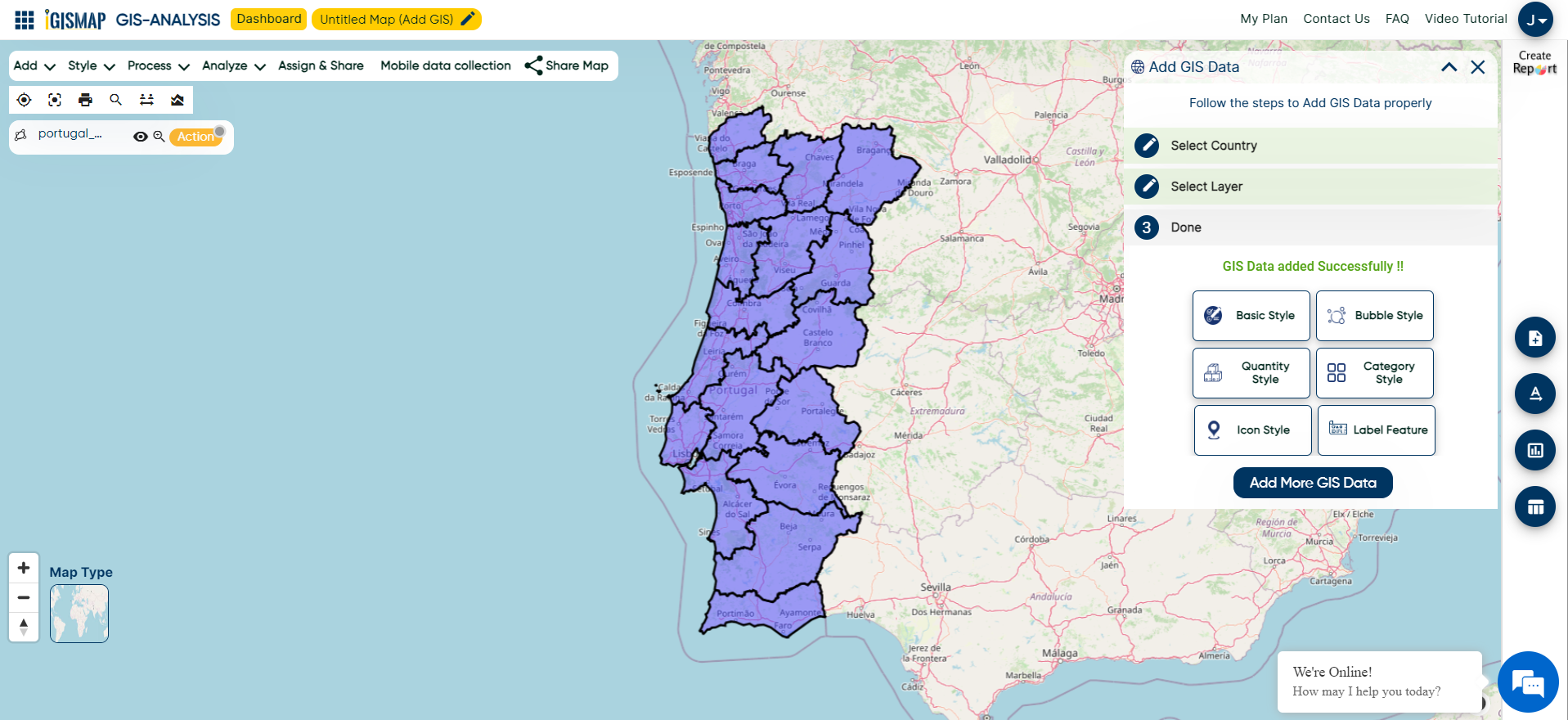 Add GIS data from IGISMap and label each feature