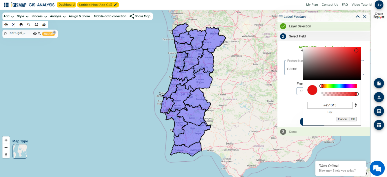 Add GIS data from IGISMap and label each feature