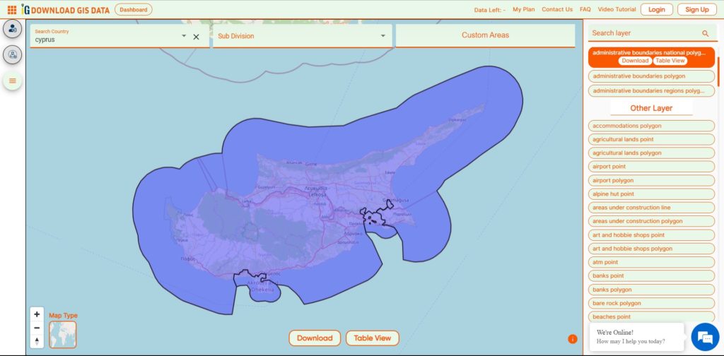 Download Cyprus Administrative Boundary Shapefiles – National, District ...