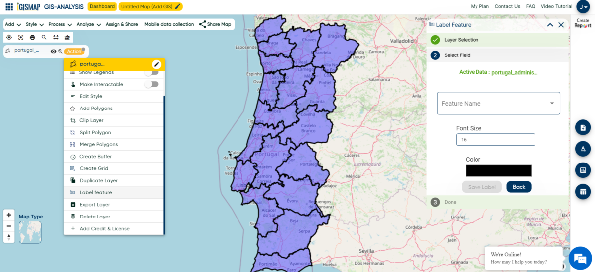 Add GIS data from IGISMap and label each feature