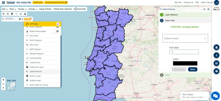 Add GIS data from IGISMap and label each feature