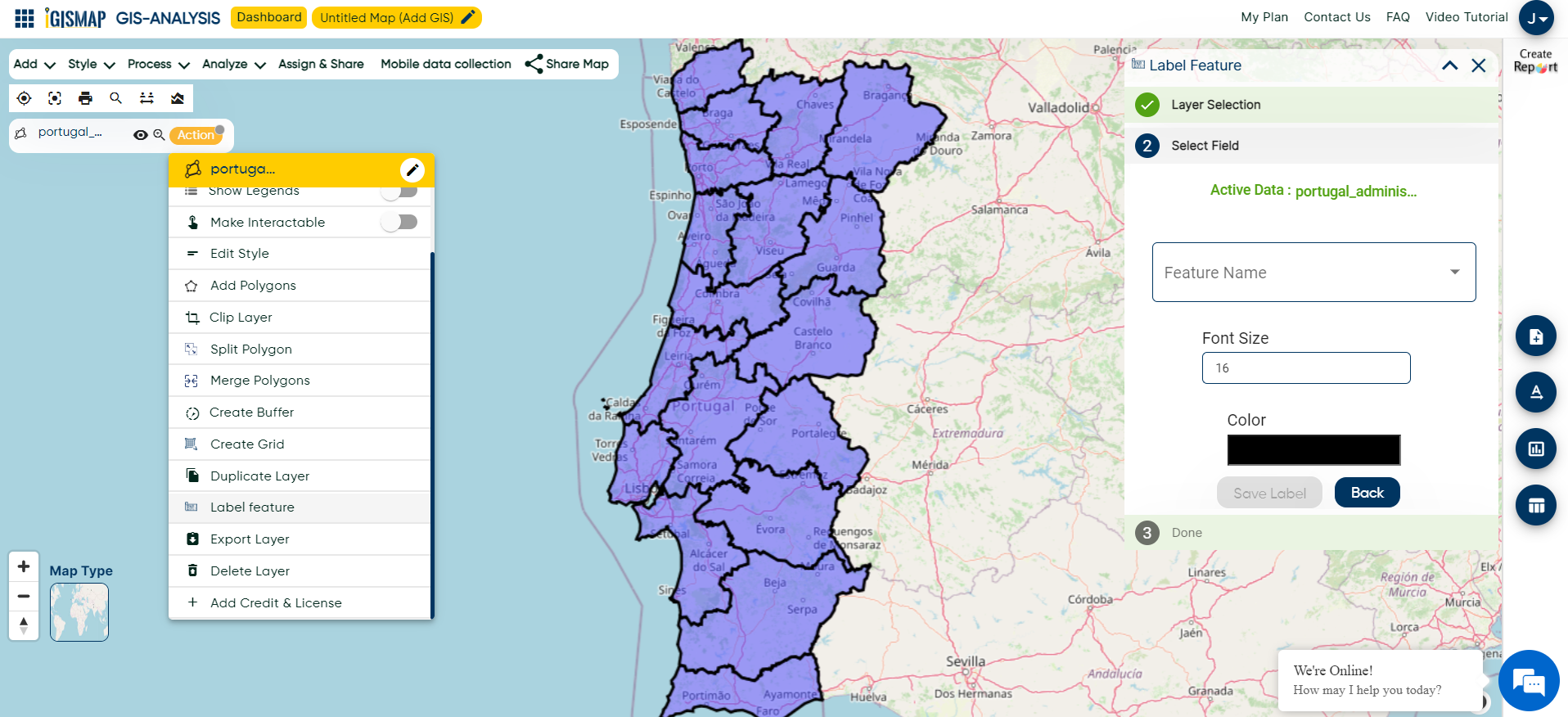 Add GIS data from IGISMap and label each feature
