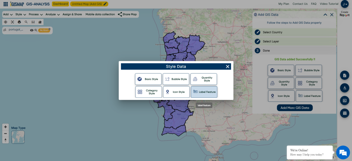 Add GIS data from IGISMap and label each feature
