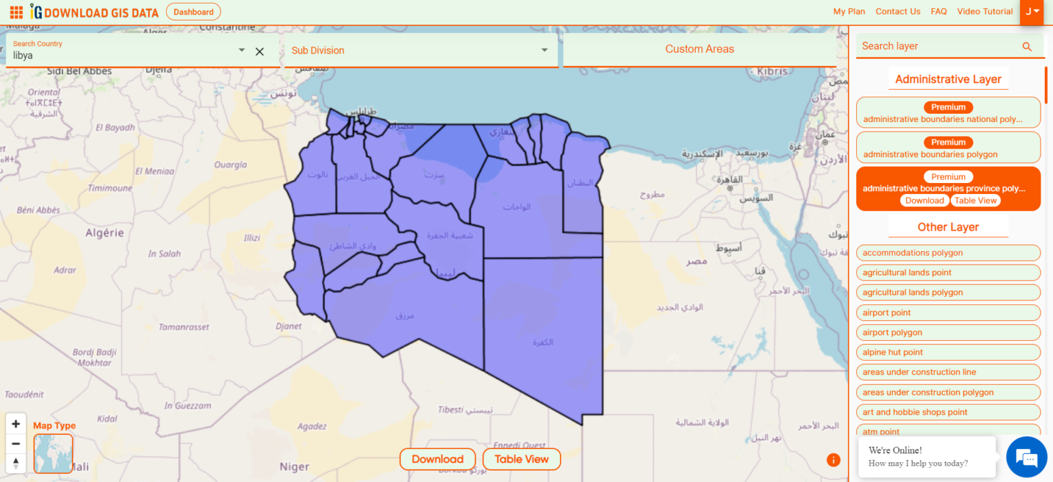 Download Libya Administrative Boundary shapefiles- GIS Data