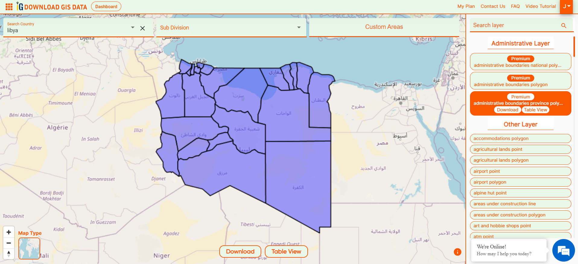 Download Libya Administrative Boundary shapefiles- GIS Data