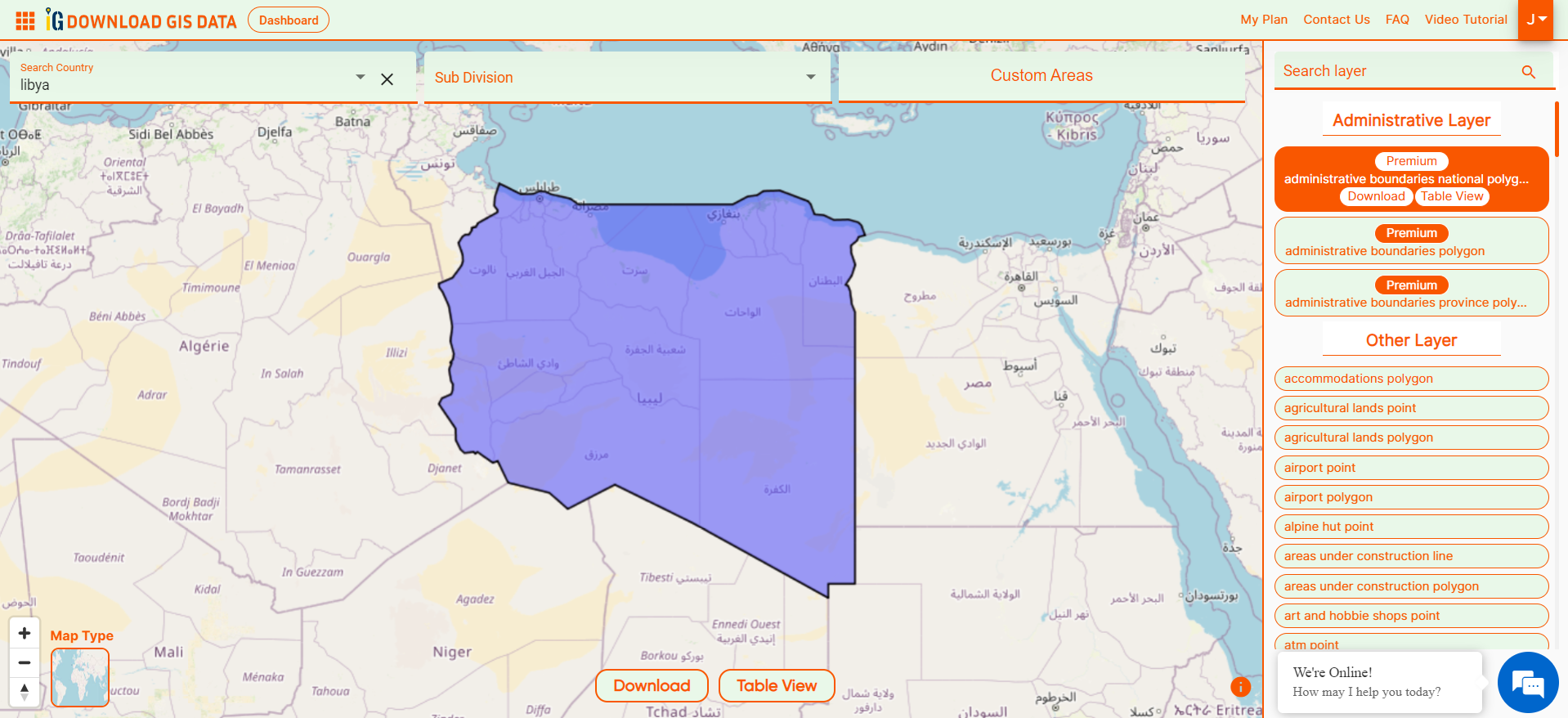 Download Libya Administrative Boundary shapefiles- GIS Data