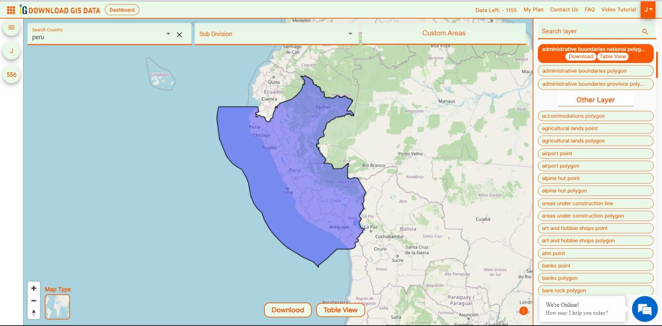 Download Peru Administrative Boundary Shapefiles – National, Regions ...