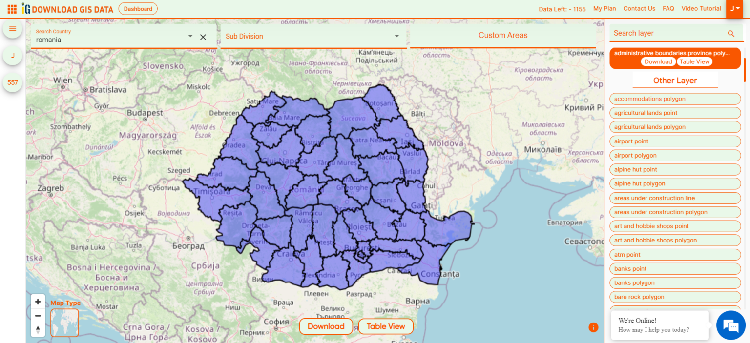 Download Romania Administrative Boundary GIS Data for – National ...
