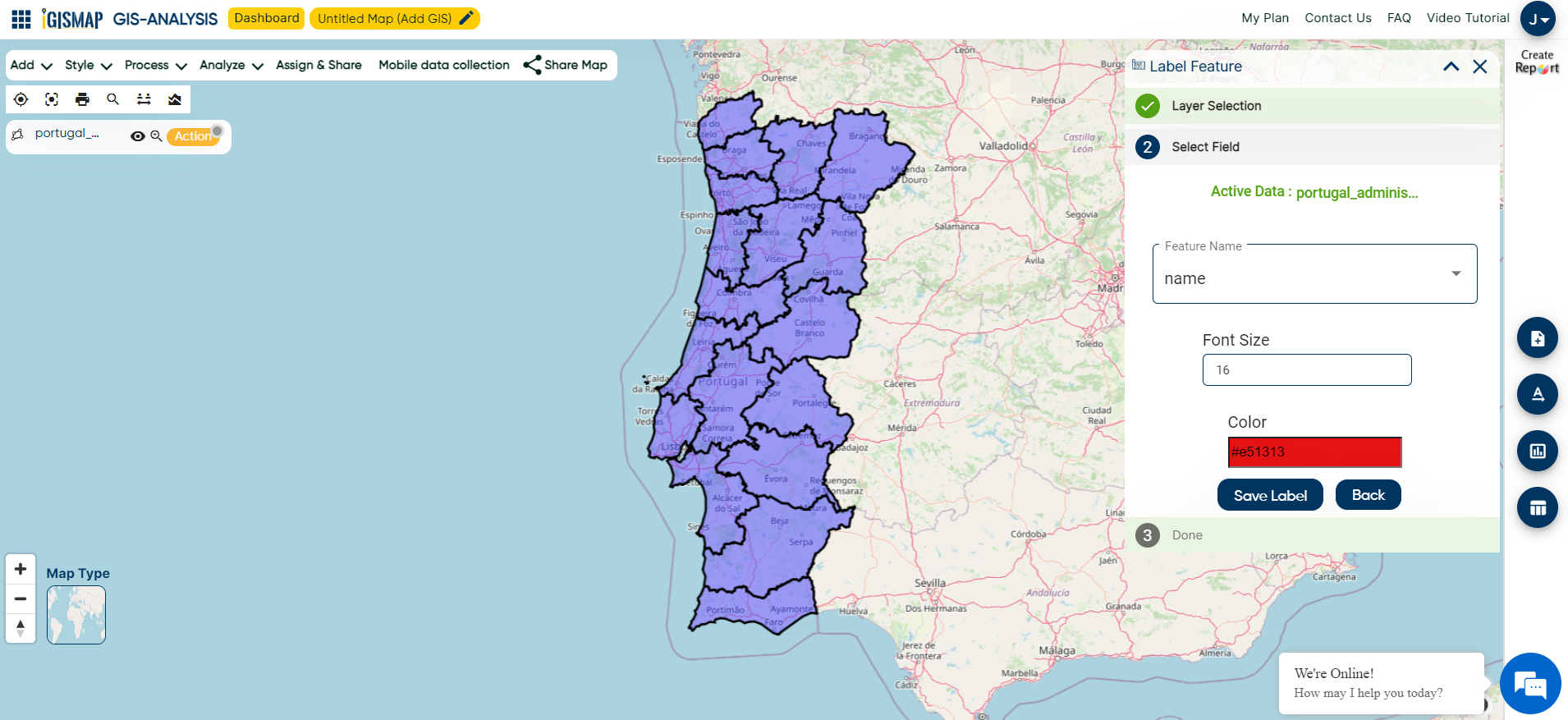 Add GIS data from IGISMap and label each feature