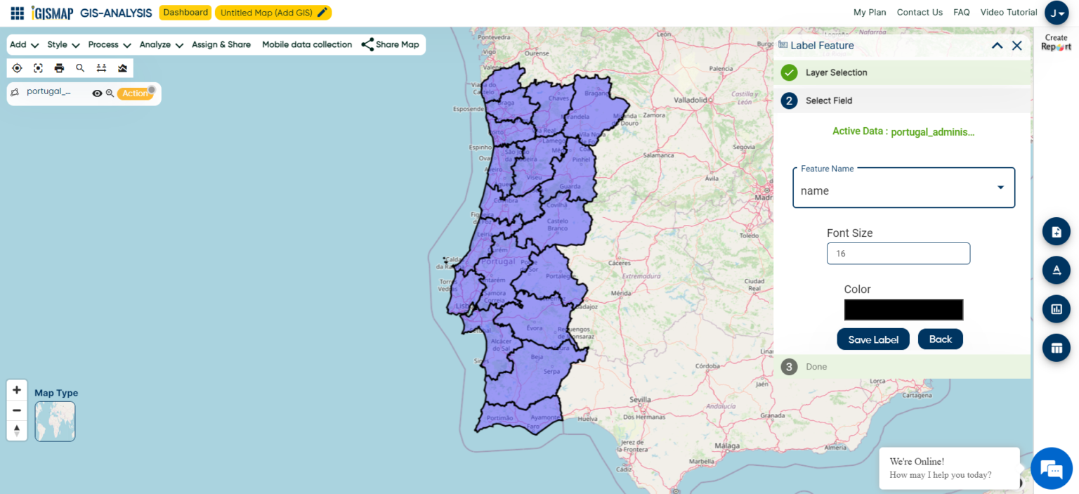 Add GIS data from IGISMap and label each feature
