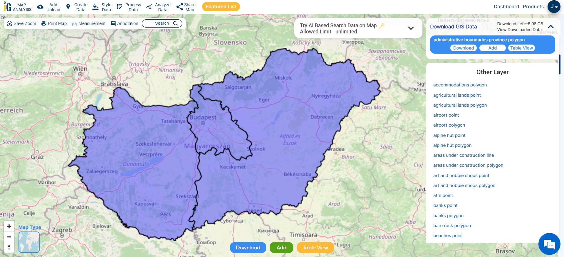 Download hungary administrative boundary GIS Data