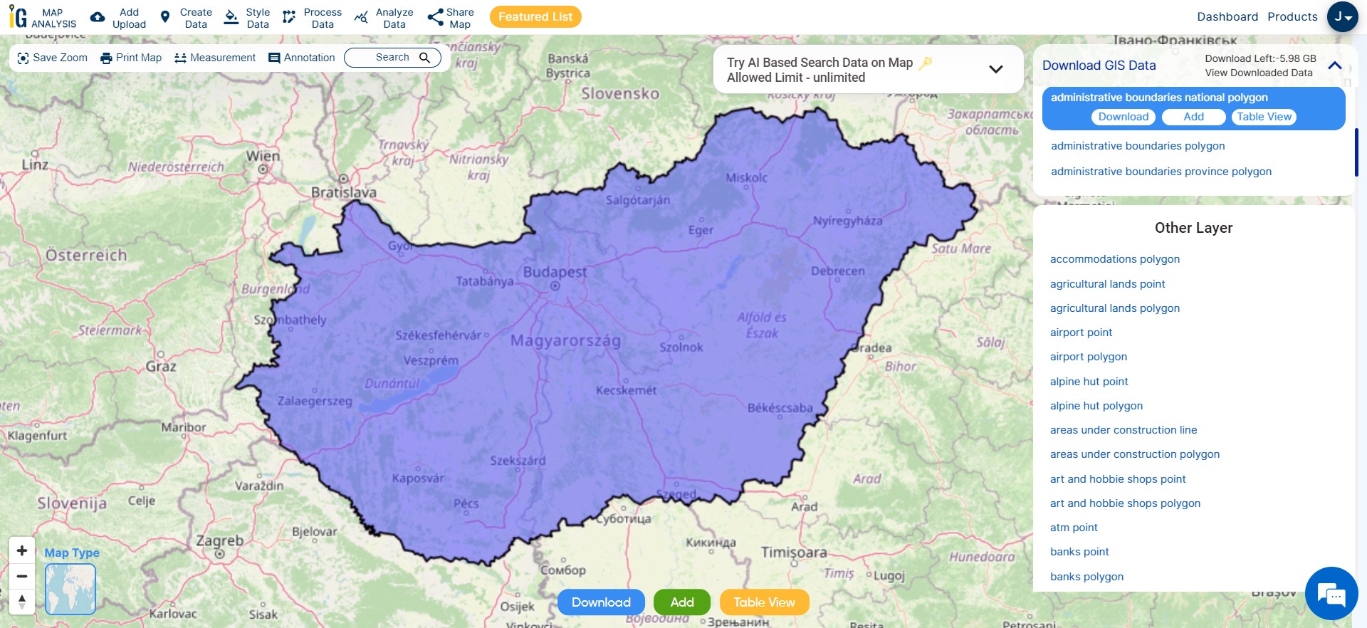 Download hungary administrative boundary GIS Data